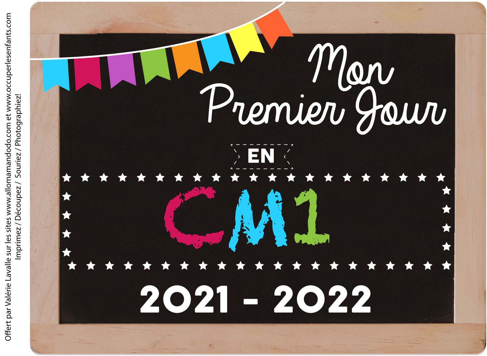 Affiche PREMIER JOUR de rentrée à imprimer - Occuper Les Enfants