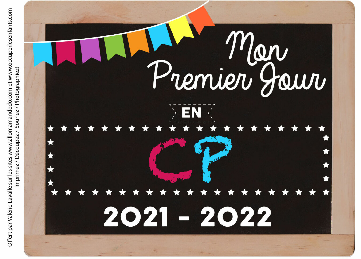 Affiche PREMIER JOUR de rentrée à imprimer - Occuper Les Enfants