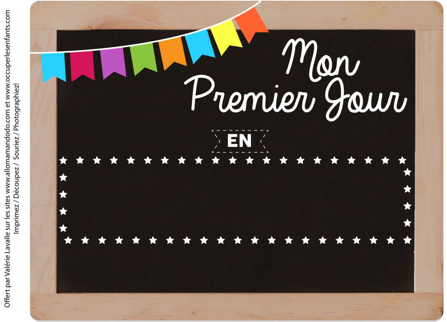 Affiche PREMIER JOUR de rentrée à imprimer - Occuper Les Enfants